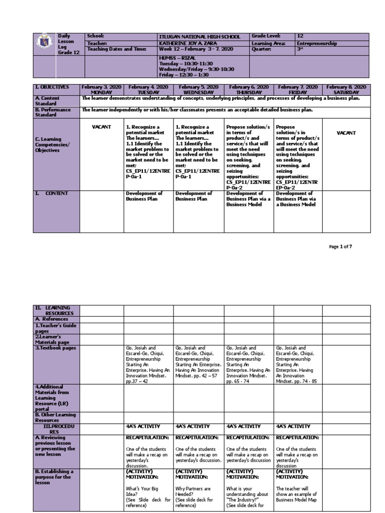 DLL ENTREP Week 12 | PDF | Mentorship | Entrepreneurship