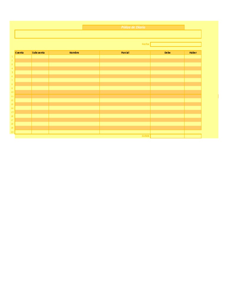 Póliza de Diario Detallada | PDF