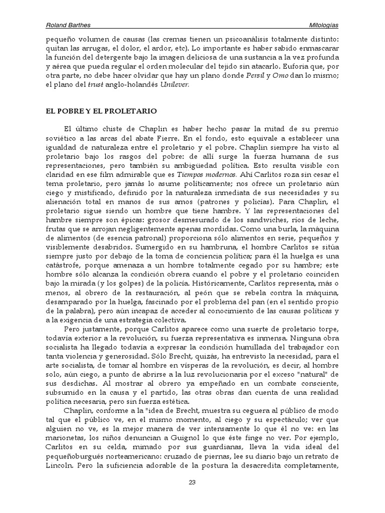 Barthes El Pobre y El Proletario | PDF | Marte | Tierra