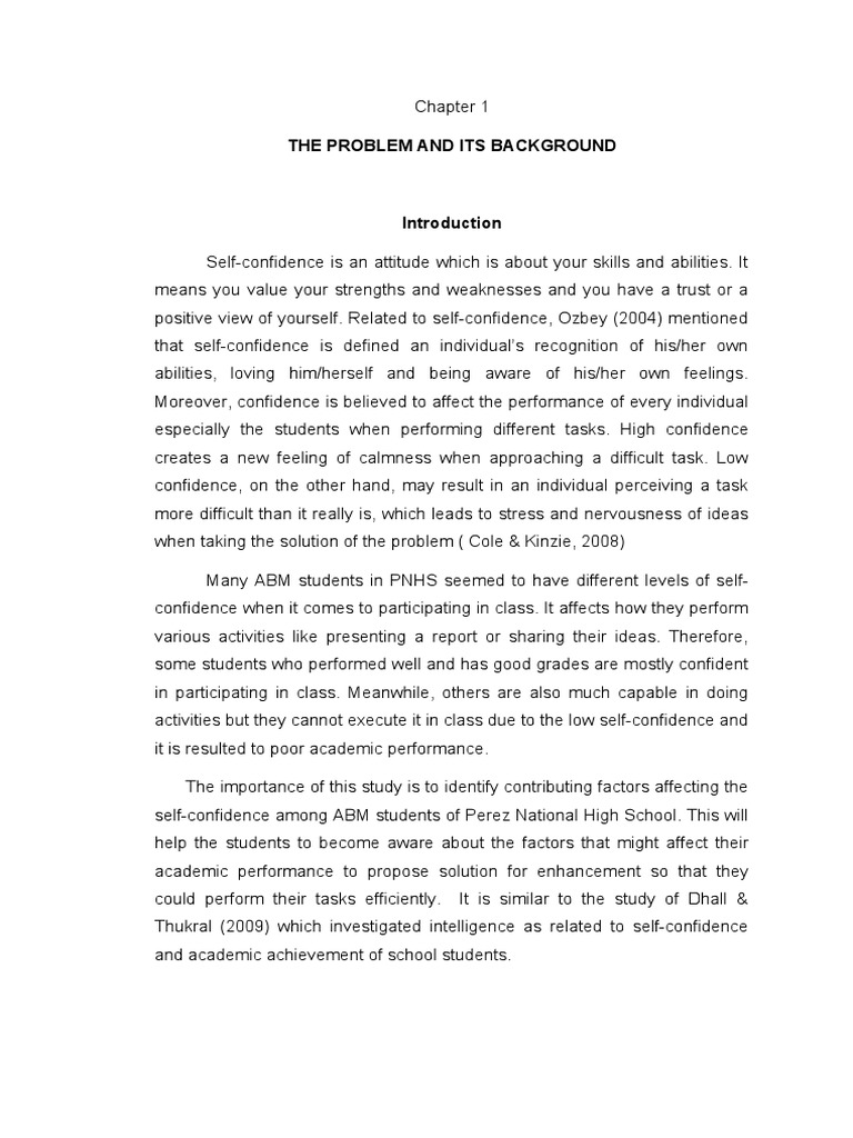 Contributing Factors Affecting the Self-Confidence of ABM Students in ...