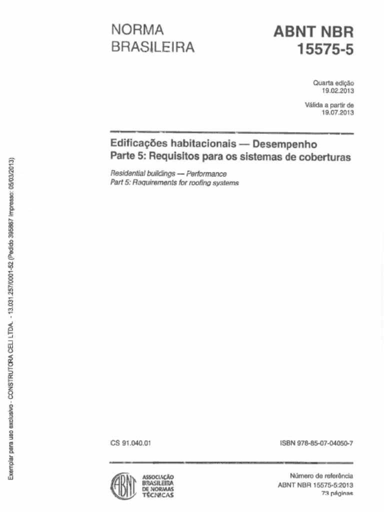 NBR 15575-5 | PDF
