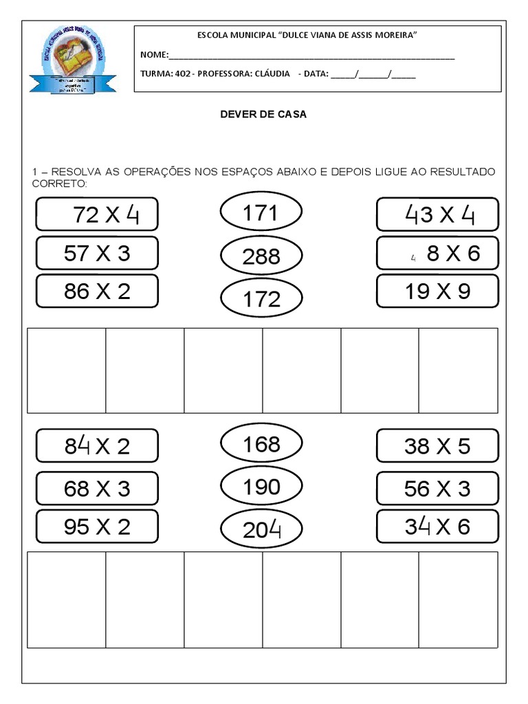 Atividade de Matematica - Dever de Casa | PDF