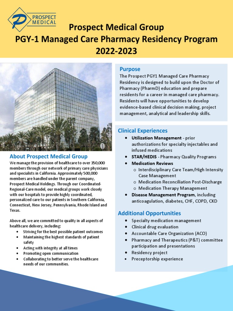 PGY1 Managed Care Prospect Residency Flyer 2022-2023 PDF | PDF ...