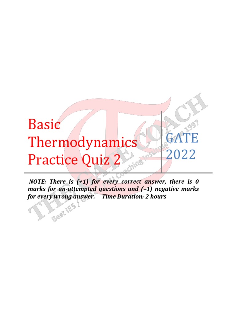 BT Quiz - 2 | Download Free PDF | Heat | Temperature