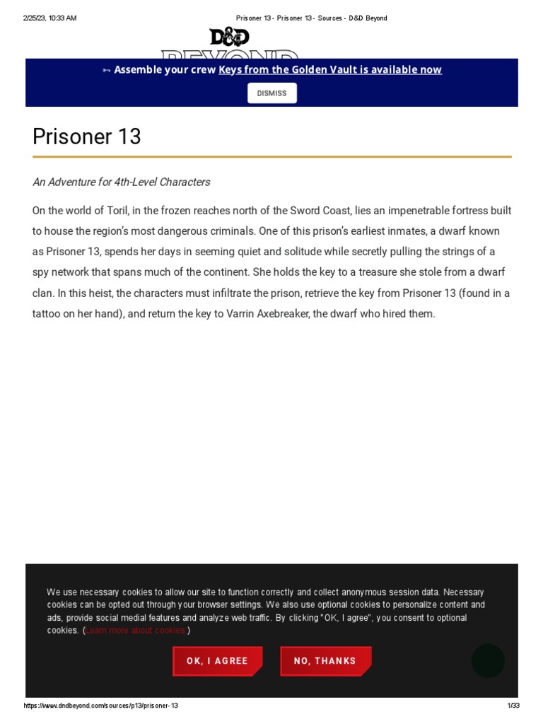 Prisoner 13 - Prisoner 13 - Sources - D&D Beyond | PDF | Http Cookie ...