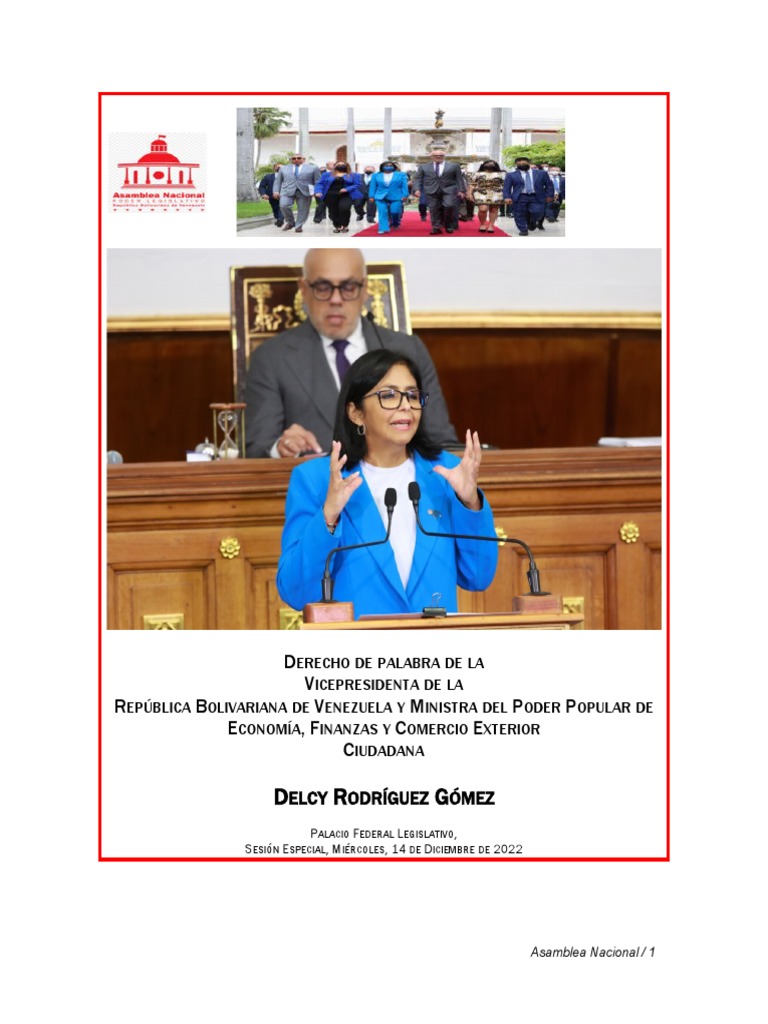 Delcy Rodríguez Gómez | PDF | Venezuela | Nicolás Maduro