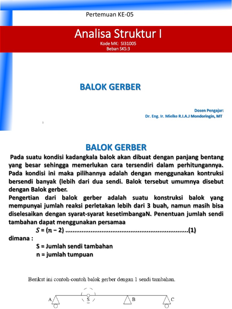 Balok Gerber dalam Struktur Beton Bertulang | PDF