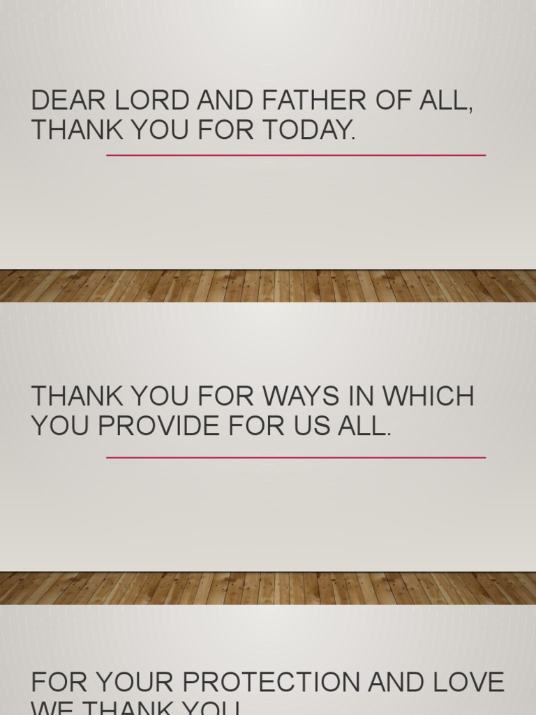 Dear Lord and Father of All, Thank | PDF