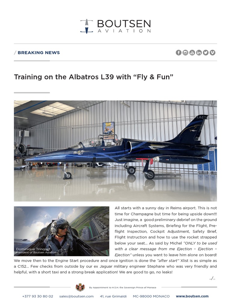 Training On The Albatros L39 With "Fly & Fun": Breaking News | PDF ...