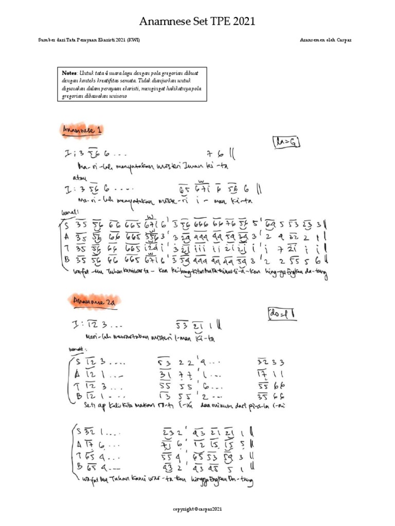 Anamnese TPE 2021 SATB | PDF