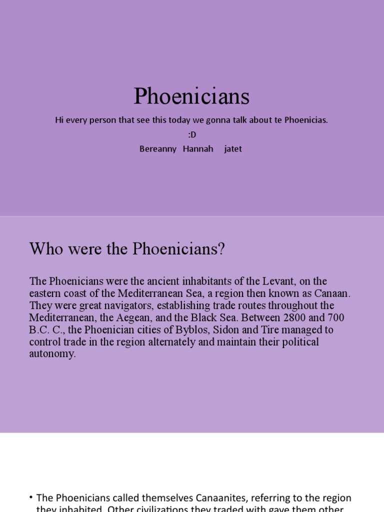 Overview of the Phoenicians | PDF