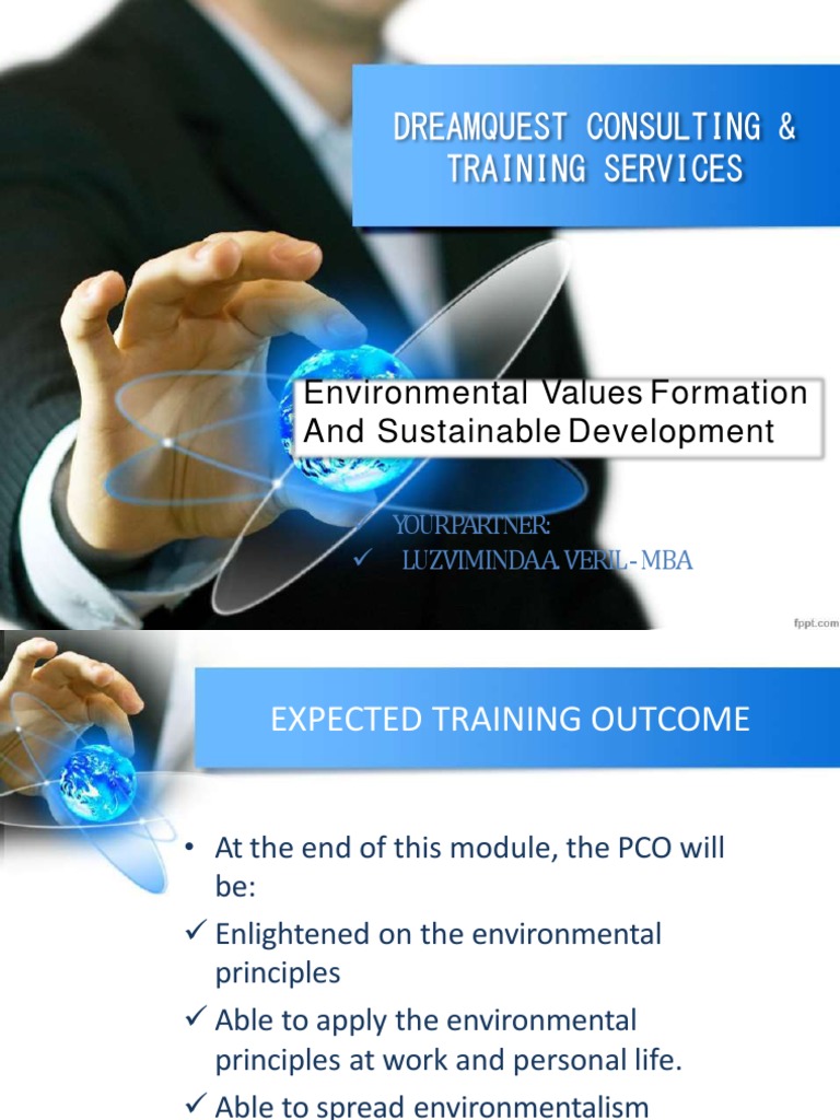 Envirnmntl Values Formation N Sustainable Devt MODULE | PDF ...