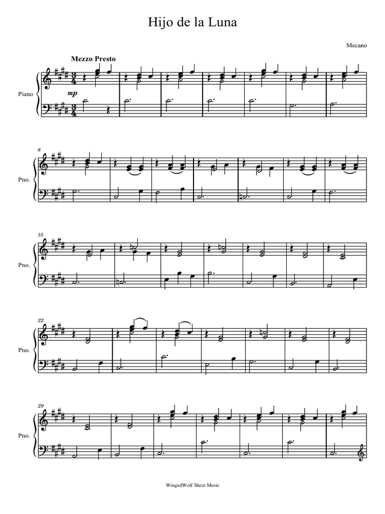 Hijo de La Luna - Mecano | PDF | Spanish Language Music
