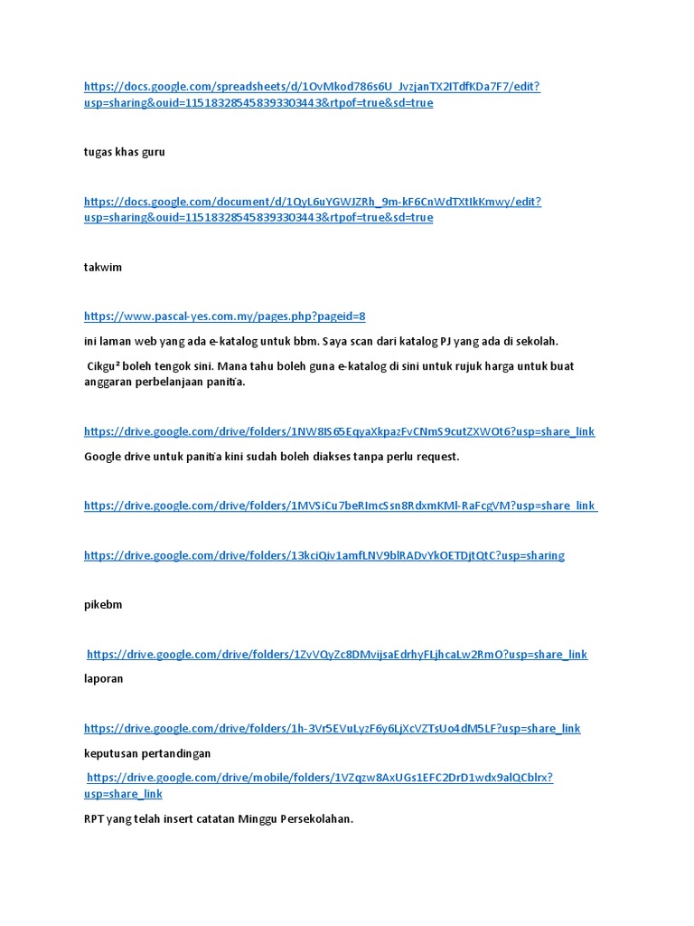 Link Penting Utk Buat Takwim | PDF