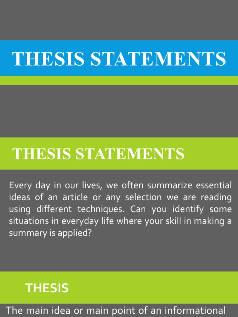 Thesis Statements | PDF | Pet | Competition