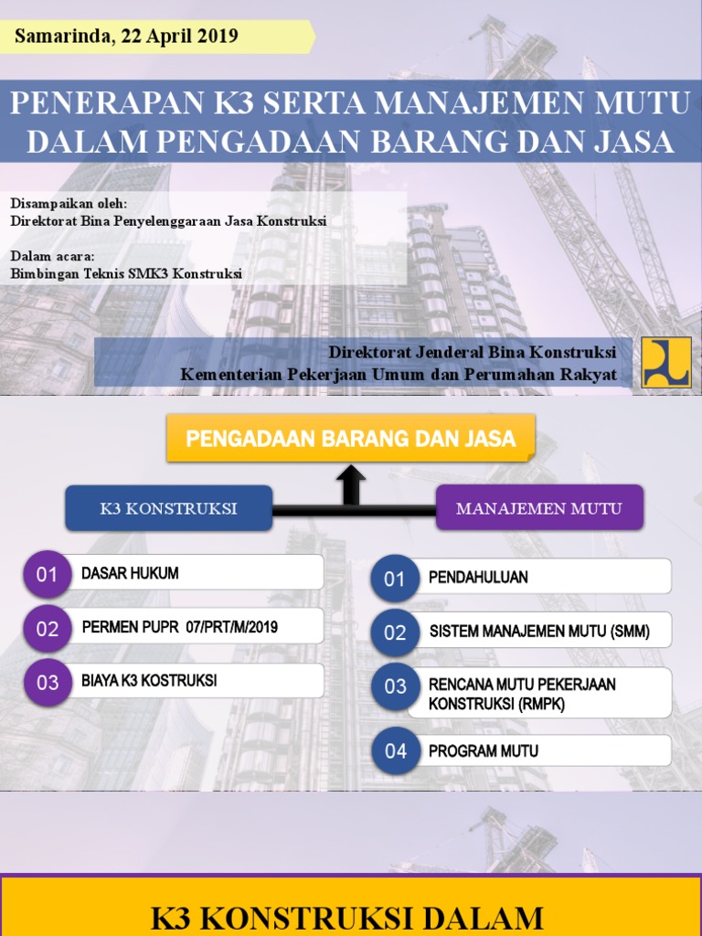 Penerapan K3 Serta Manajemen Mutu Dalam Pengadaan Barang Dan Jasa | PDF | Seni | Komputer