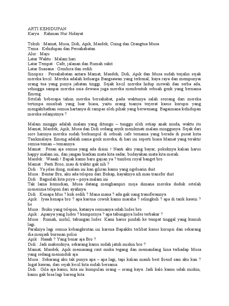 Naskah Drama 8 Orang Arti Kehidupan | PDF