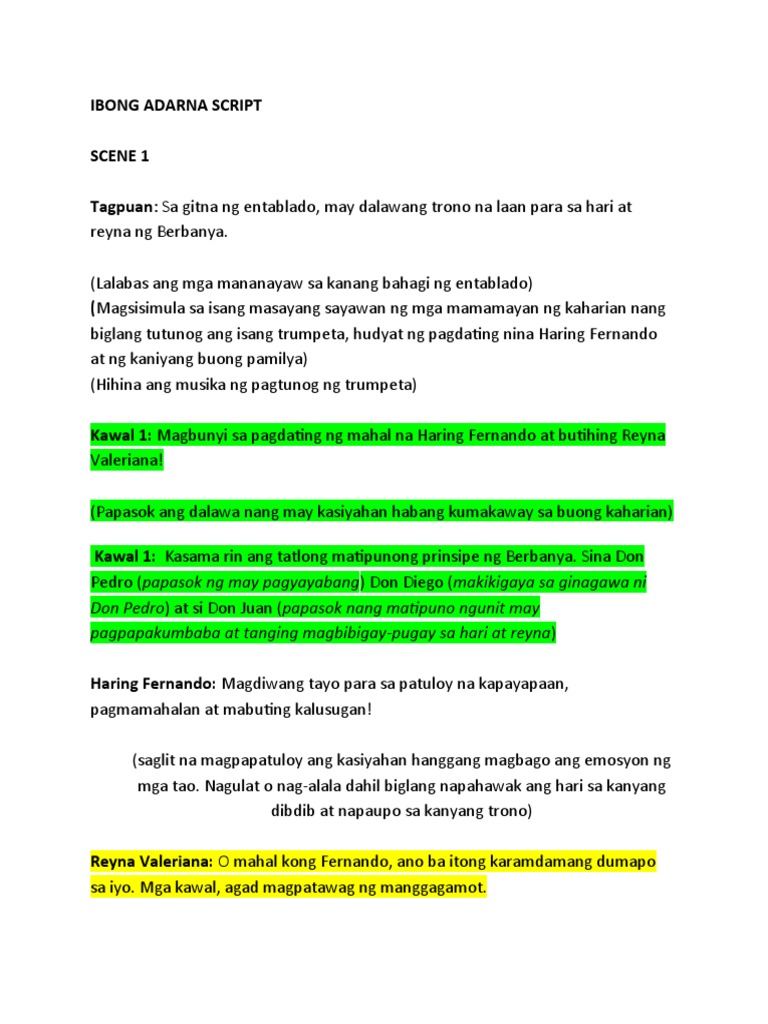 Ibong Adarna Script Pdf Epigenetics Annotated Video Script TEMPLATE