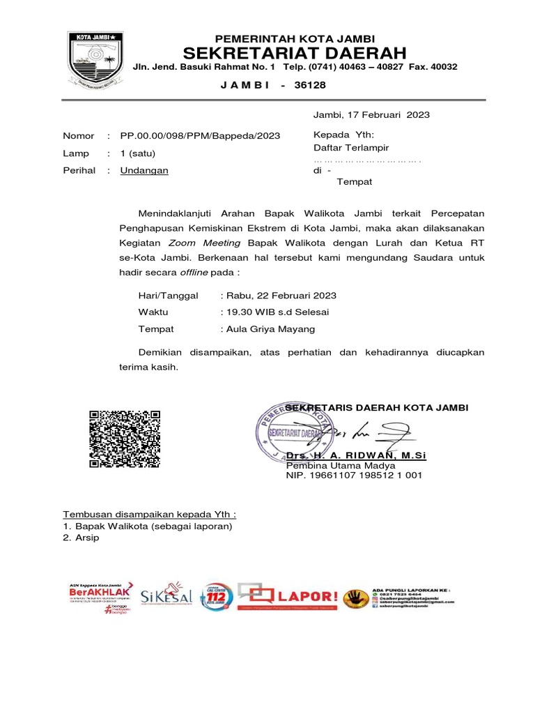 Undangan Rakor Percepatan Penghapusan Kemiskinan Ekstrem-1 | PDF