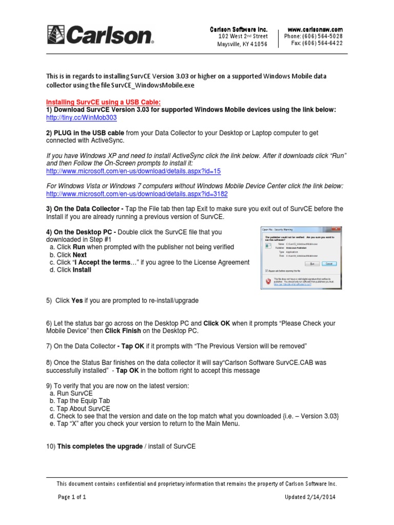 SurvCE WinMob Install | PDF | Microsoft Windows | Personal Computers