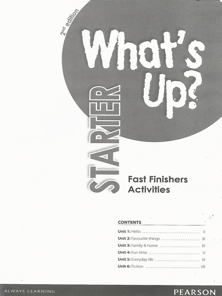 What S Up Starter Fast Finishers Activities-2 | PDF