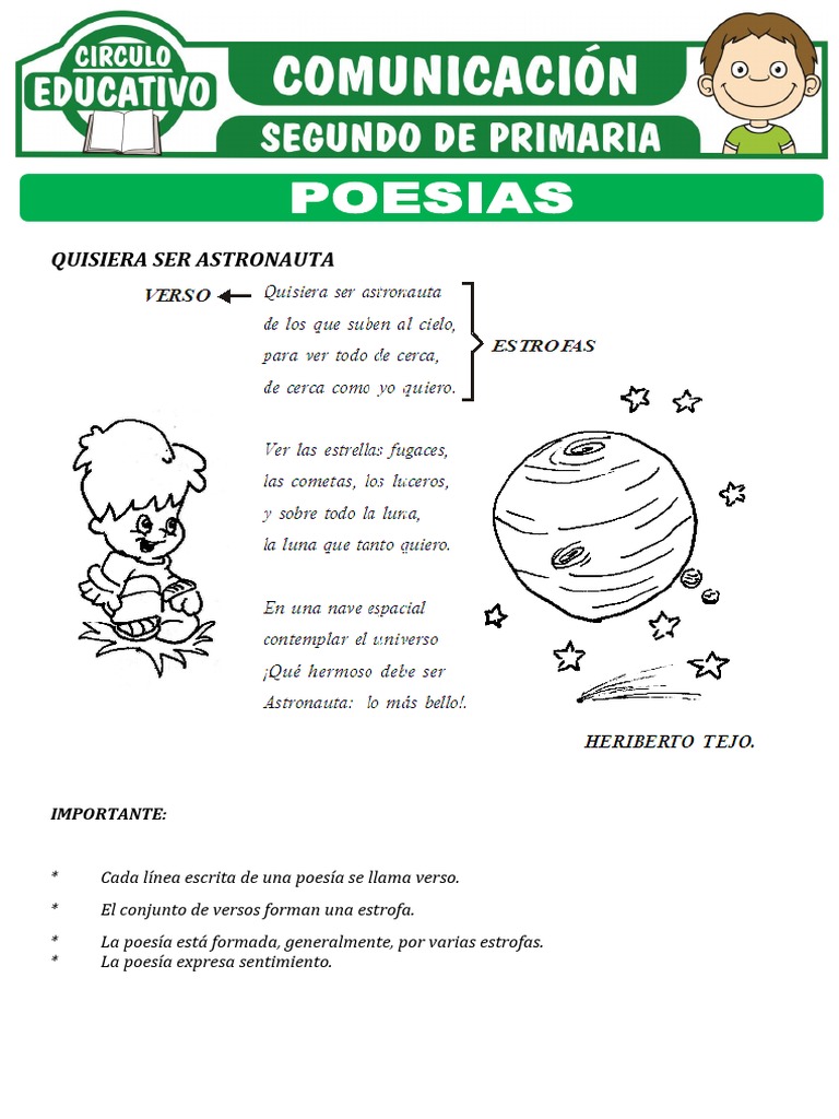 Poesías para Niños de Segundo Grado | PDF