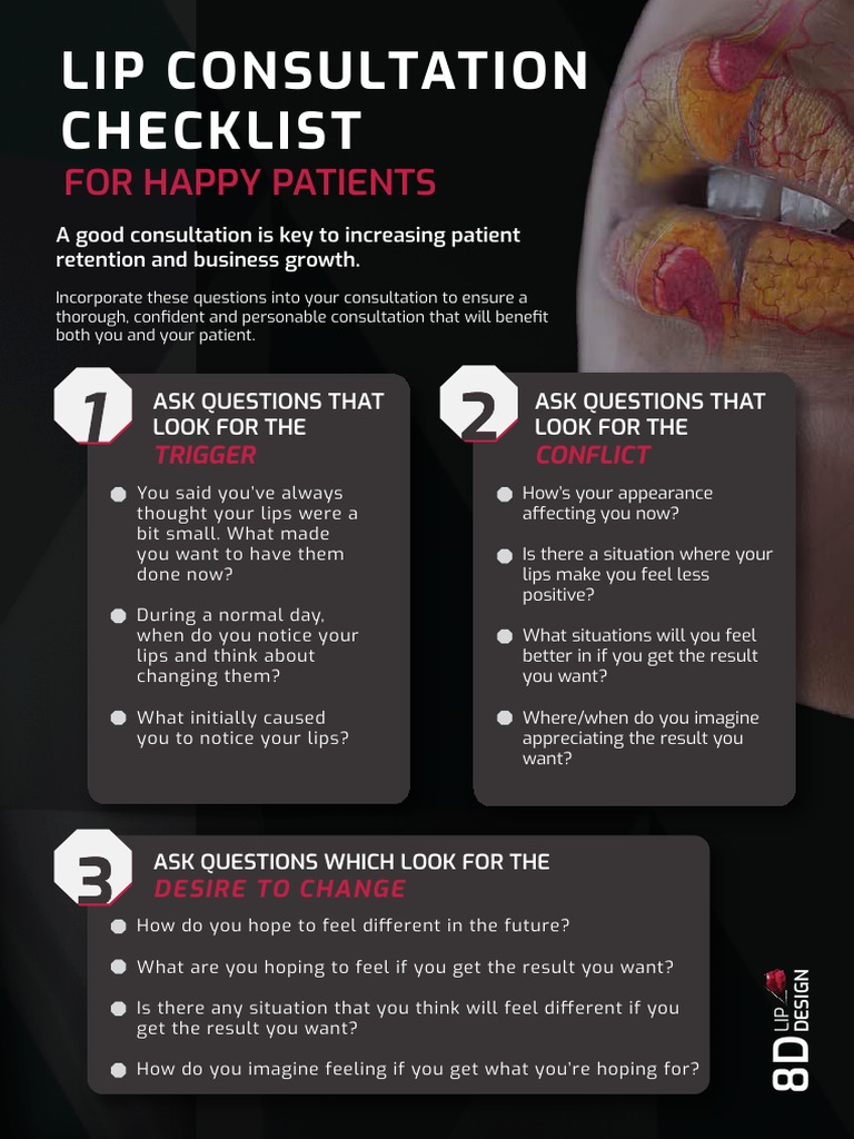Lip Consultation Checklist for 8D Design | PDF | Self-Improvement