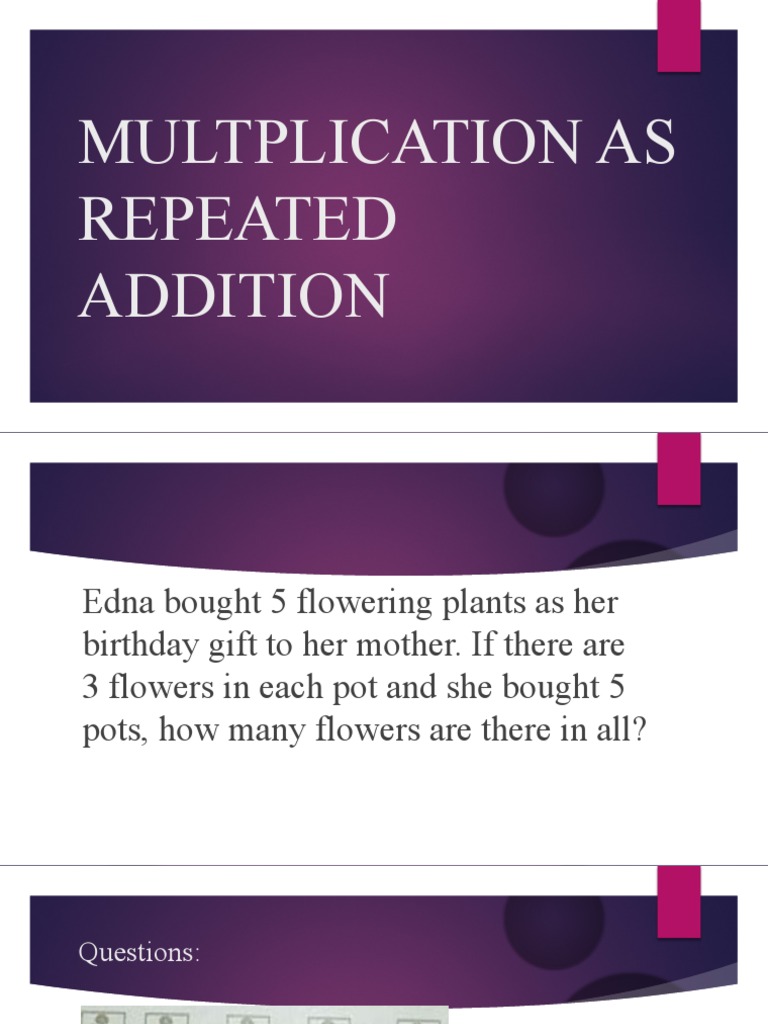 M2 - Multiplication As Repeated Addition | PDF | Multiplication | Writing