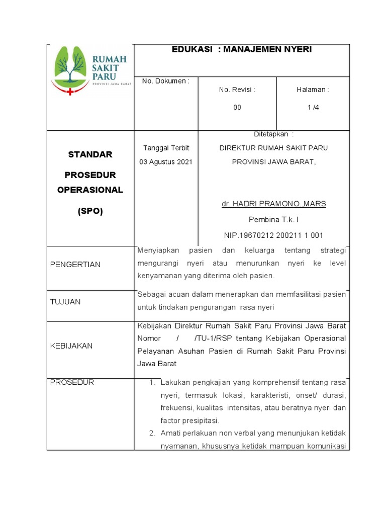 SPO EDUKASI MANAJEMEN NYERI | PDF
