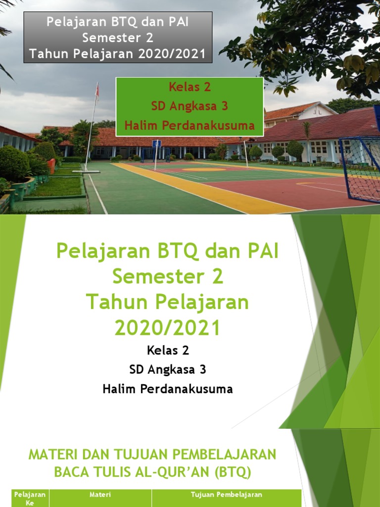 BTQ dan PAI Semester 2 SD Angkasa 3 | PDF