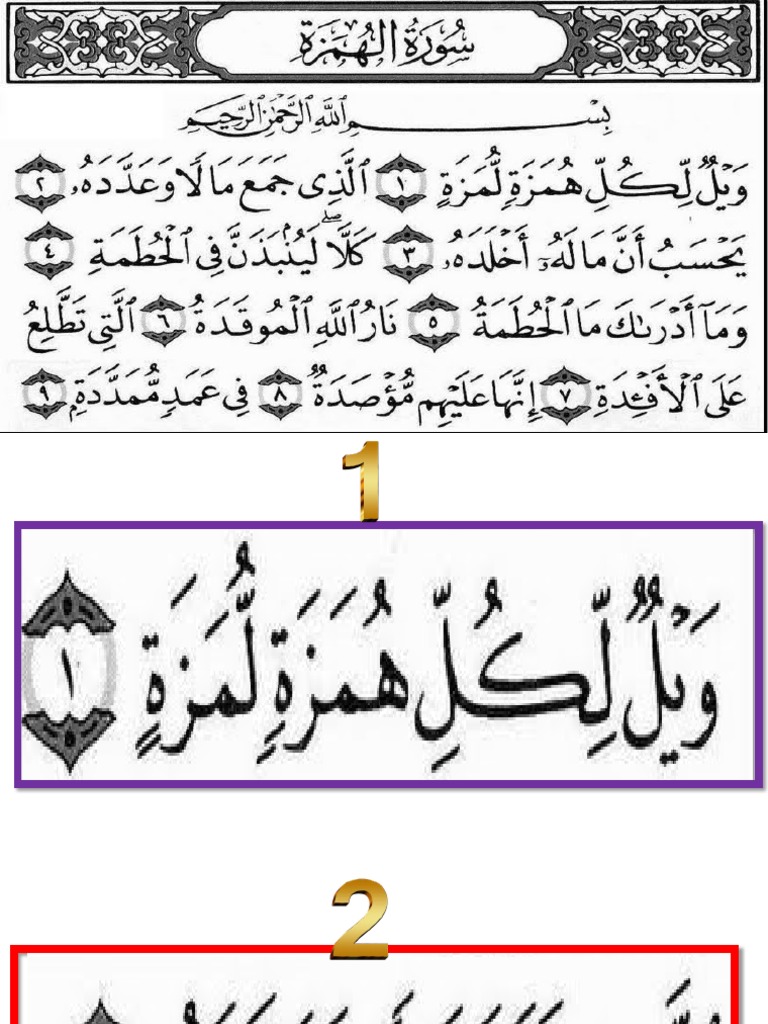 HAFAZAN SURAH AL-HUMAZAH | PDF