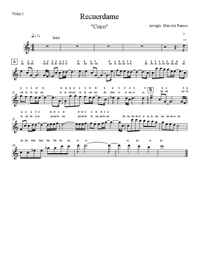 Recuerdame Coco Violin | PDF