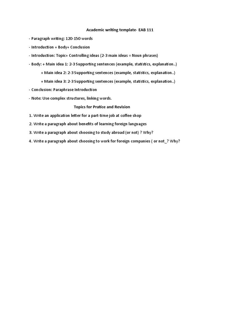 Academic Writing Template Guide | PDF