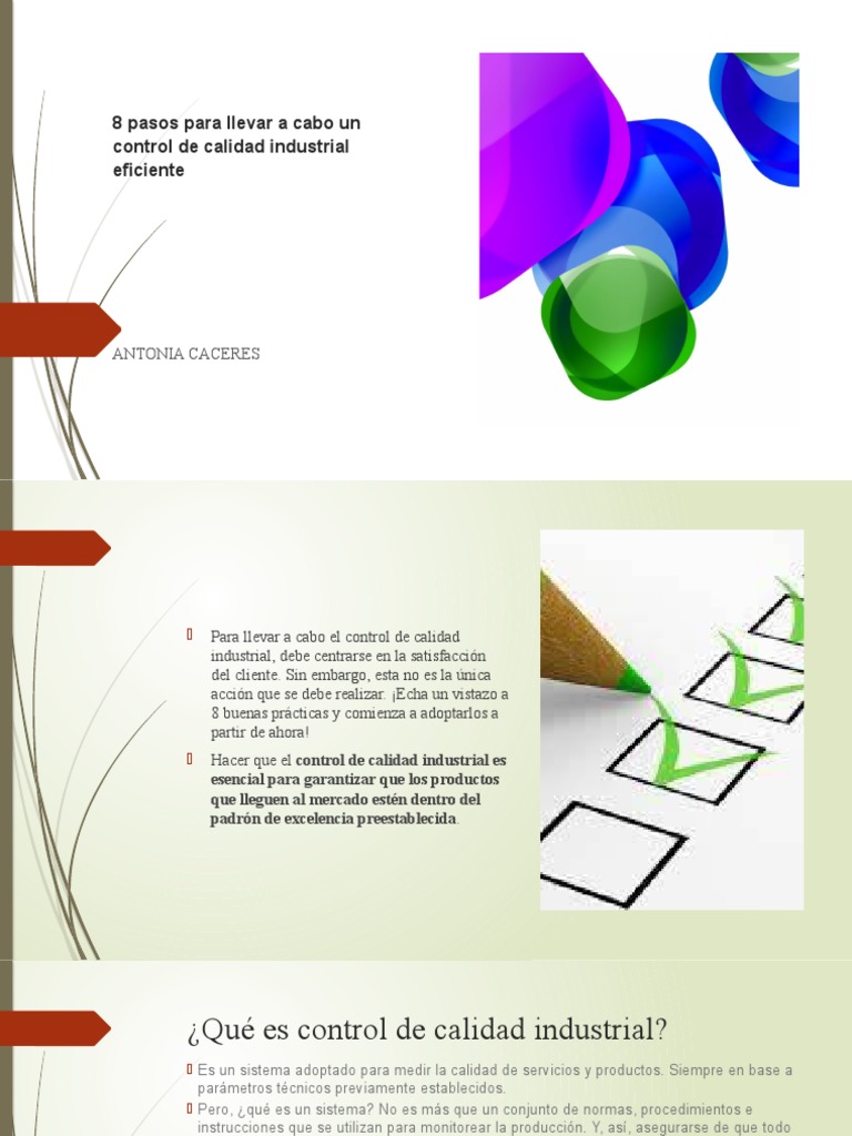 8 Pasos para Control de Calidad Industrial | PDF | Calidad (comercial ...