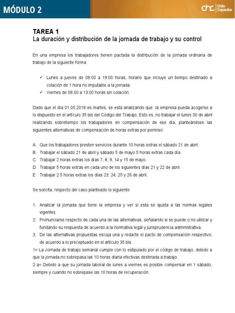 TAREA 1 MODULO 2 NorLab | PDF | Tiempo de trabajo | Gobierno