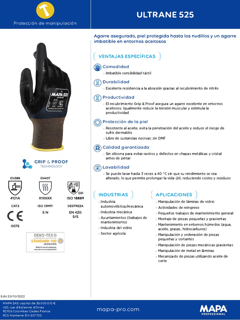 MAPA DataSheet Ultrane 525 Ar Es - 221130 - 120350 | PDF | Sector ...
