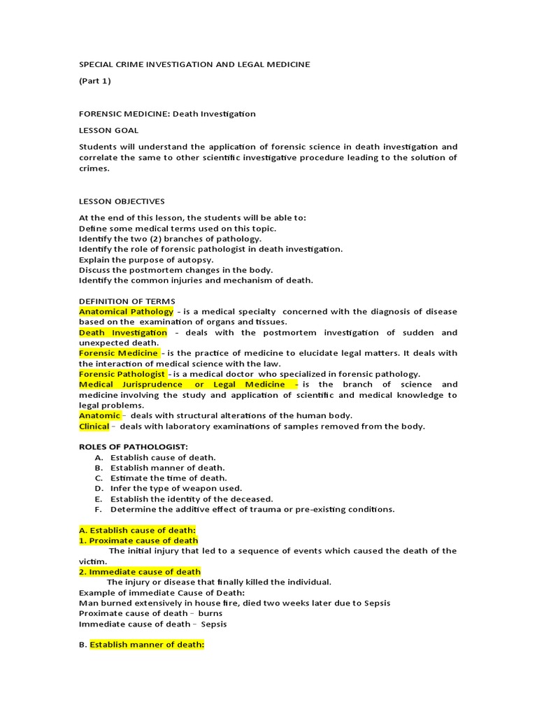 Forensic Investigation of Death Mechanisms | PDF | Pathology | Death