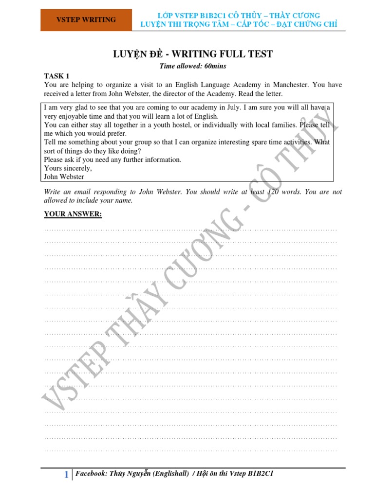 VSTEP Writing Practice Tasks B1-B2-C1 | PDF | Learning | Communication