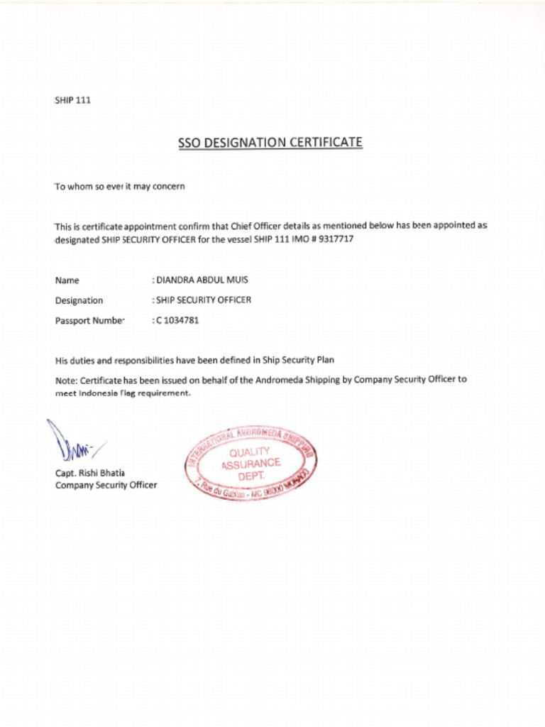 SSO Appointment Letter | PDF