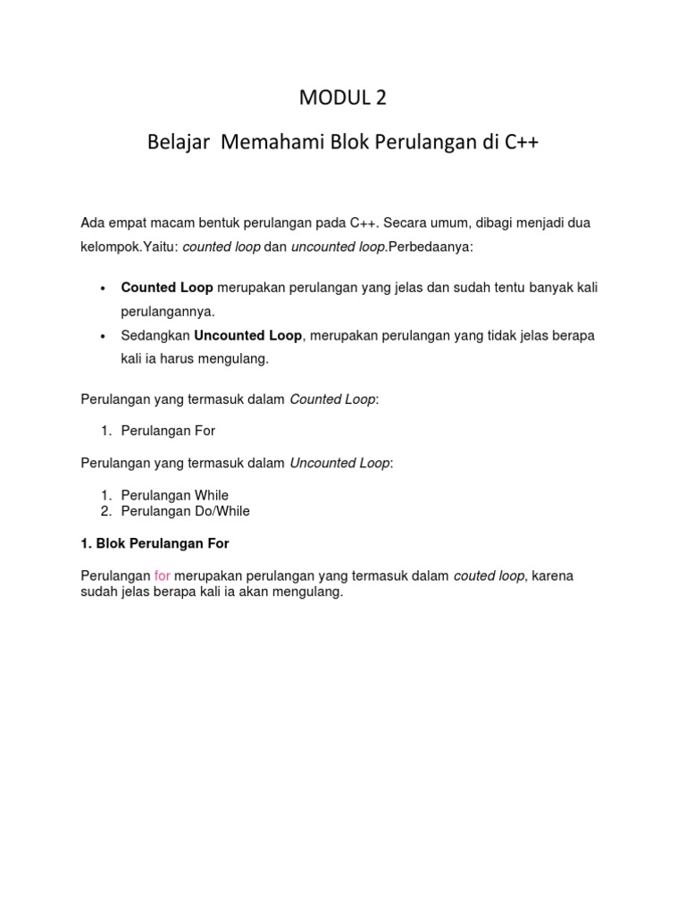Modul #2 Struktur Perulangan | PDF