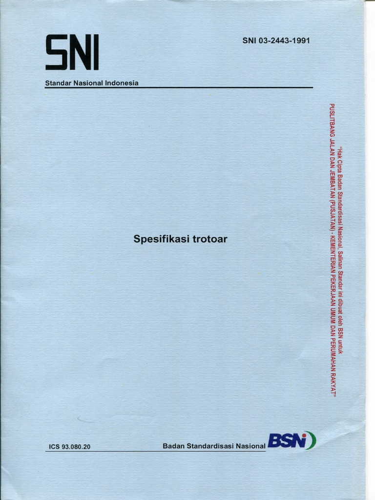 Sni 03-2443-1991 | PDF