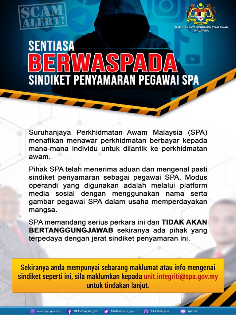2022 Poster Hebahan Sindiket Penyamaran SPA PDF | PDF