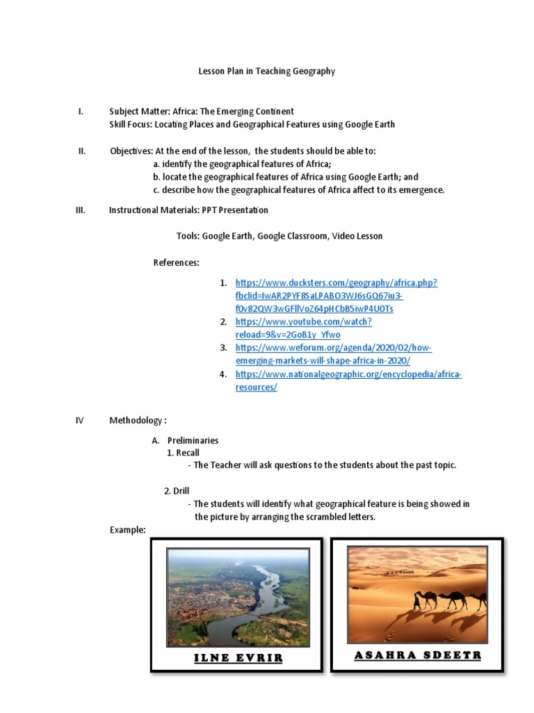 Lesson Plan in Geography | PDF | Teachers | Lesson Plan