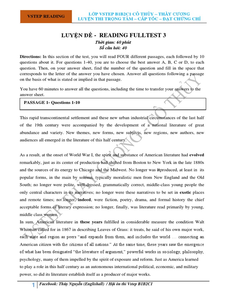 LĐ - Reading Full Test 3 - Hs | PDF | Planets | Solar System