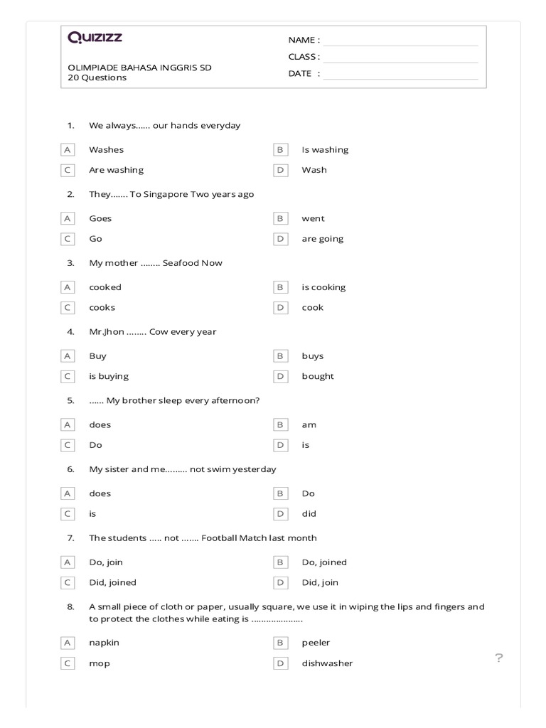 Olimpiade Bahasa Inggris Sd Pdf