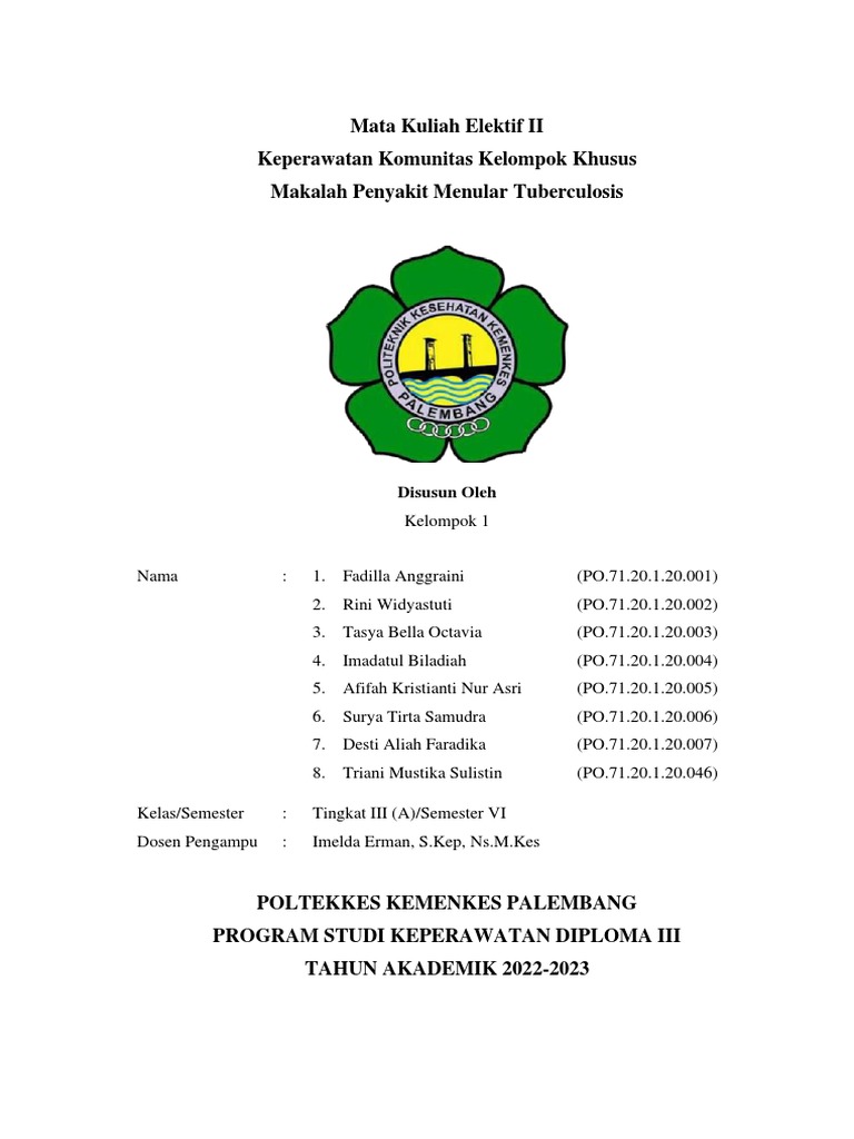 Kel1 - Penyakit Menular TBC - 3a PDF | PDF | Kesehatan Holistik | Sains & Matematika
