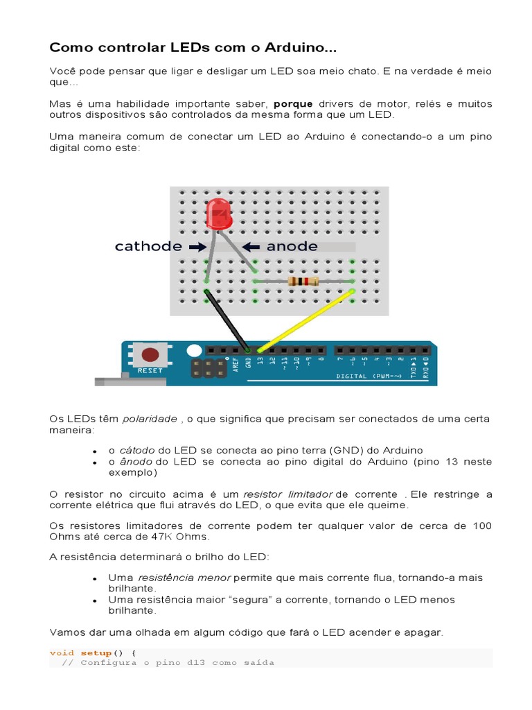 Como Controlar LEDs Com o Arduino | PDF | Amplificador operacional ...