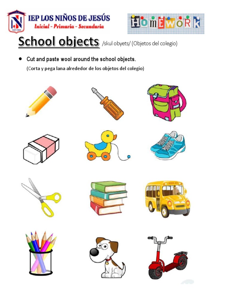 3 AÑOS School Objects | PDF