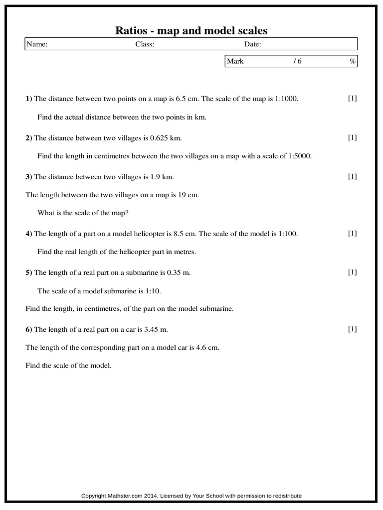 Ratios - Map and Model Scales | PDF