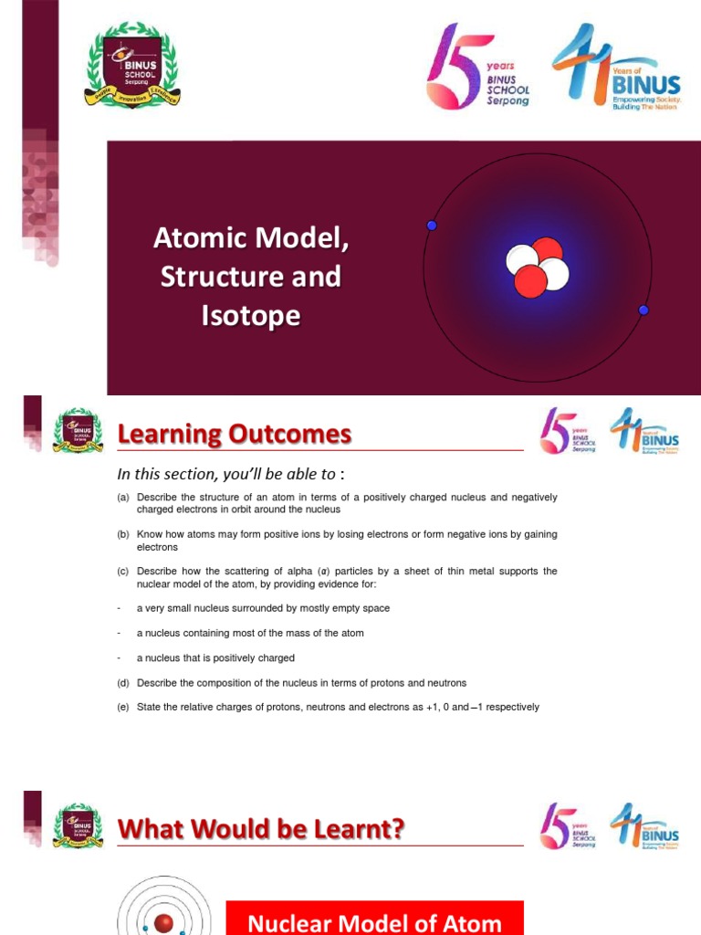 Atomic Model, Structure and Isotopes PDF | PDF | Atoms | Isotope